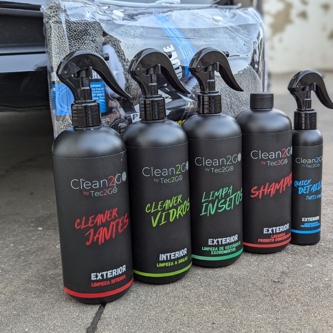 Pack Básico Exterior Clean2GO: Limpeza Completa para o Teu Carro – Tec2GO